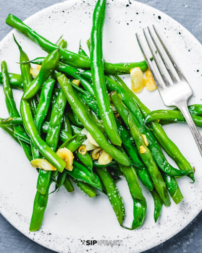 Italian Green Beans - Garlic and Olive Oil - Sip and Feast