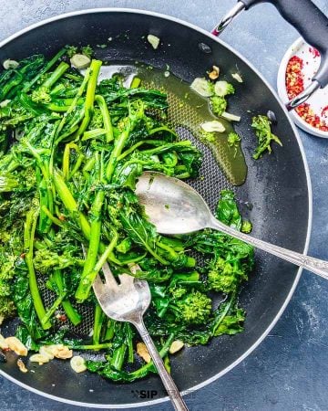 Sauteed Broccoli Rabe - Easy Italian Side Dish - Sip and Feast