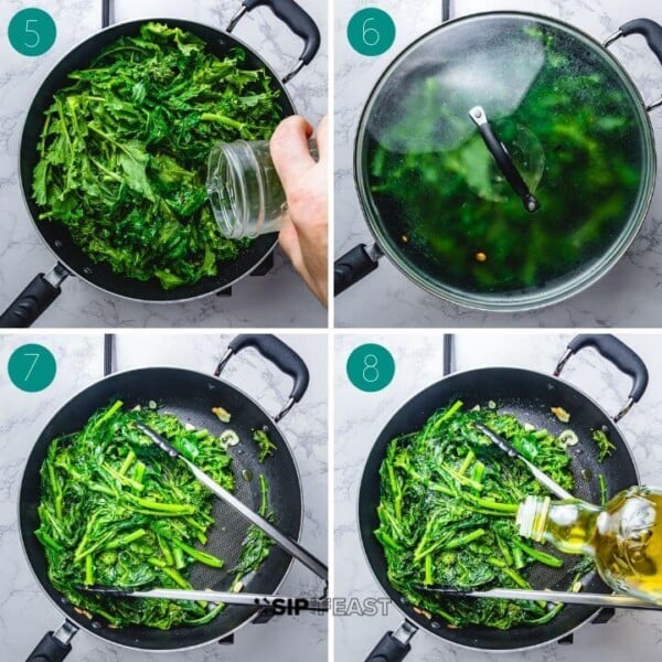 Sauteed Broccoli Rabe - Easy Italian Side Dish - Sip and Feast