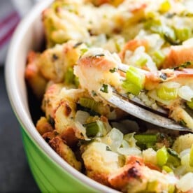 Sage And Onion Stuffing - Classic Thanksgiving Side Dish - Sip and Feast