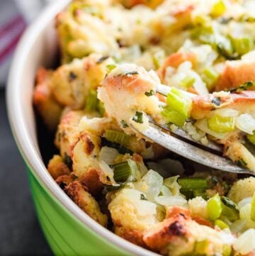 Sage And Onion Stuffing - Classic Thanksgiving Side Dish - Sip and Feast
