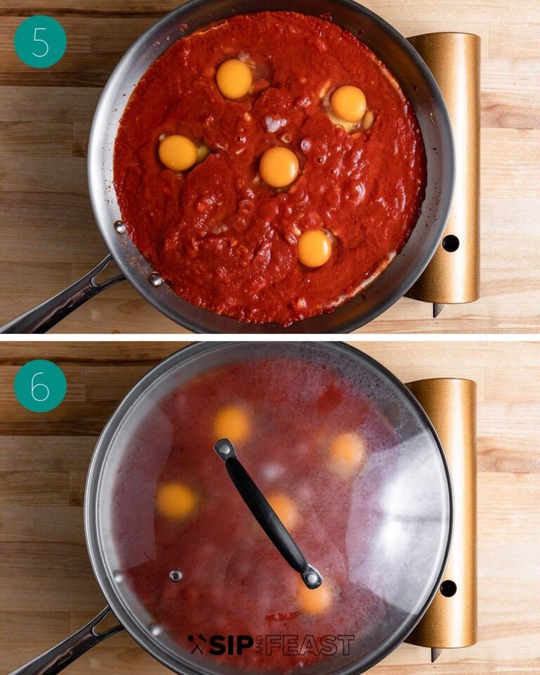 Eggs in Purgatory - Spicy One Pan Brunch - Sip and Feast
