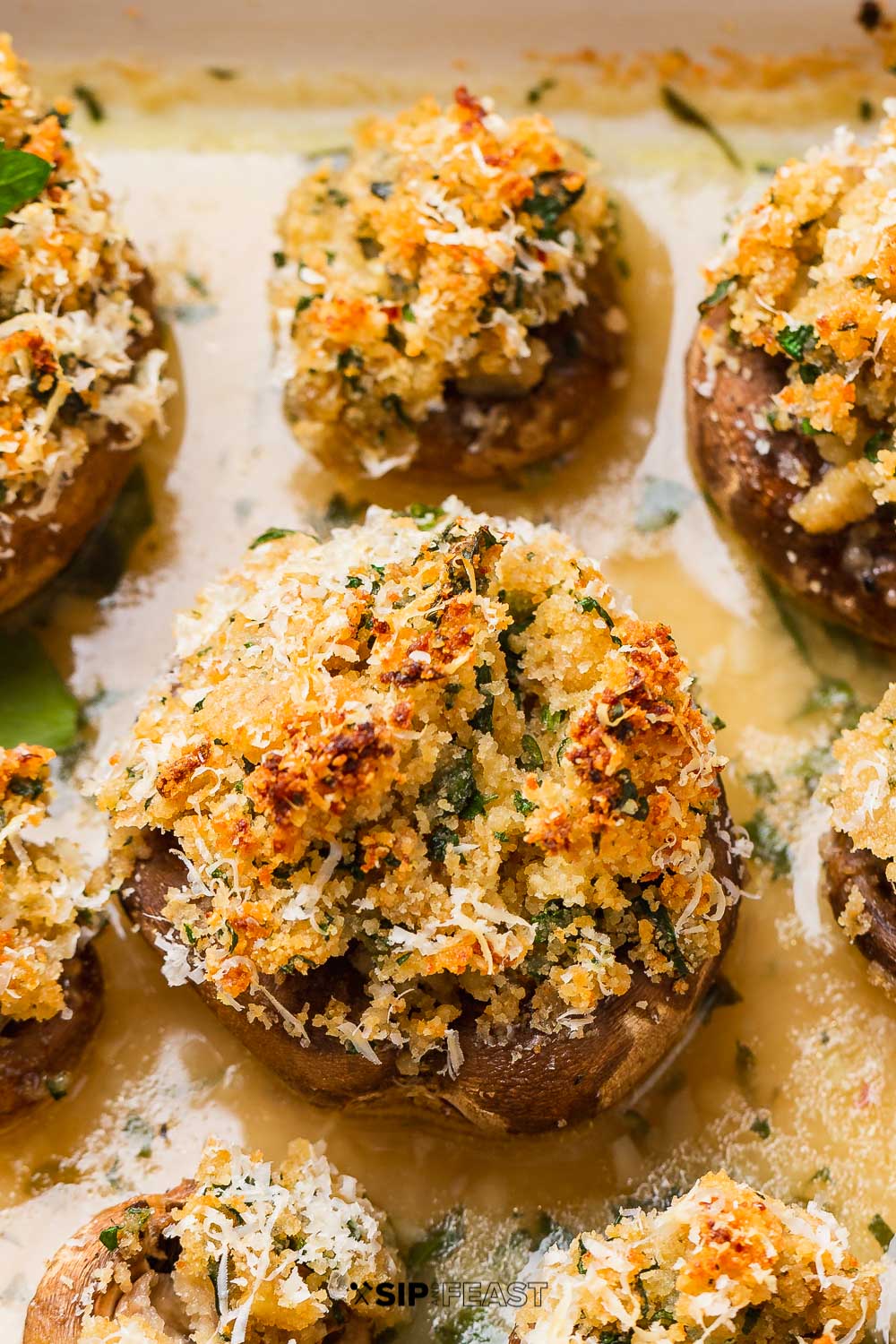 Italian Stuffed Mushrooms - Easy App Everyone Can Make - Sip and Feast