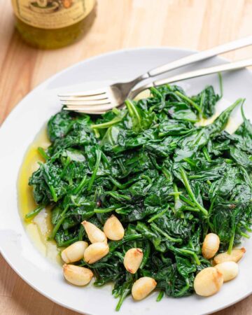 Sauteed Spinach with Garlic - Quick And Easy Side - Sip and Feast