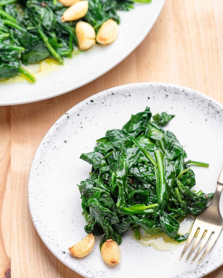 Sauteed Spinach with Garlic - Quick And Easy Side - Sip and Feast