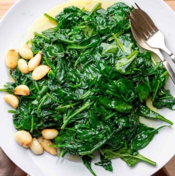 Sauteed Spinach with Garlic - Quick And Easy Side - Sip and Feast