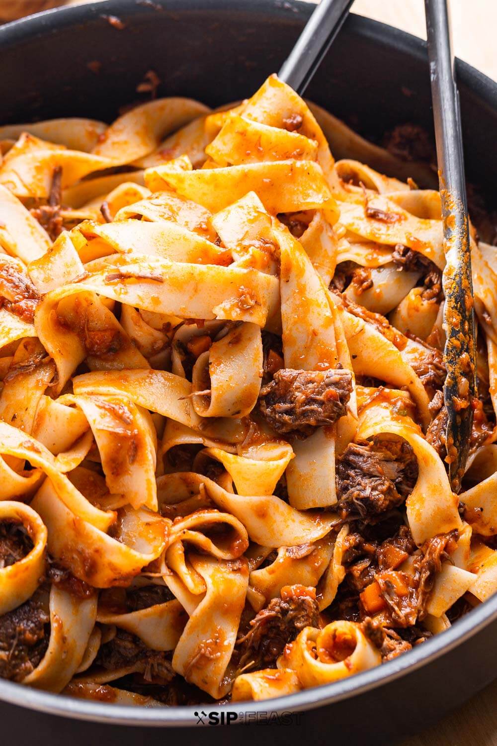 Short Ribs with Pappardelle - The Best Ragu Ever - Sip and Feast