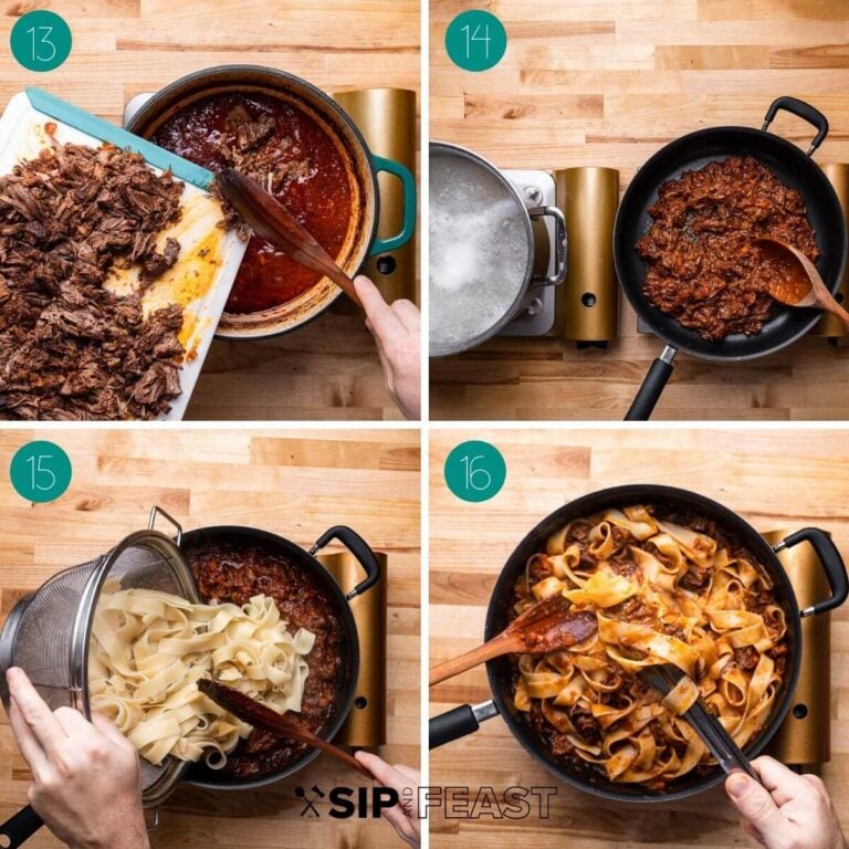 Short Ribs with Pappardelle - The Best Ragu Ever - Sip and Feast
