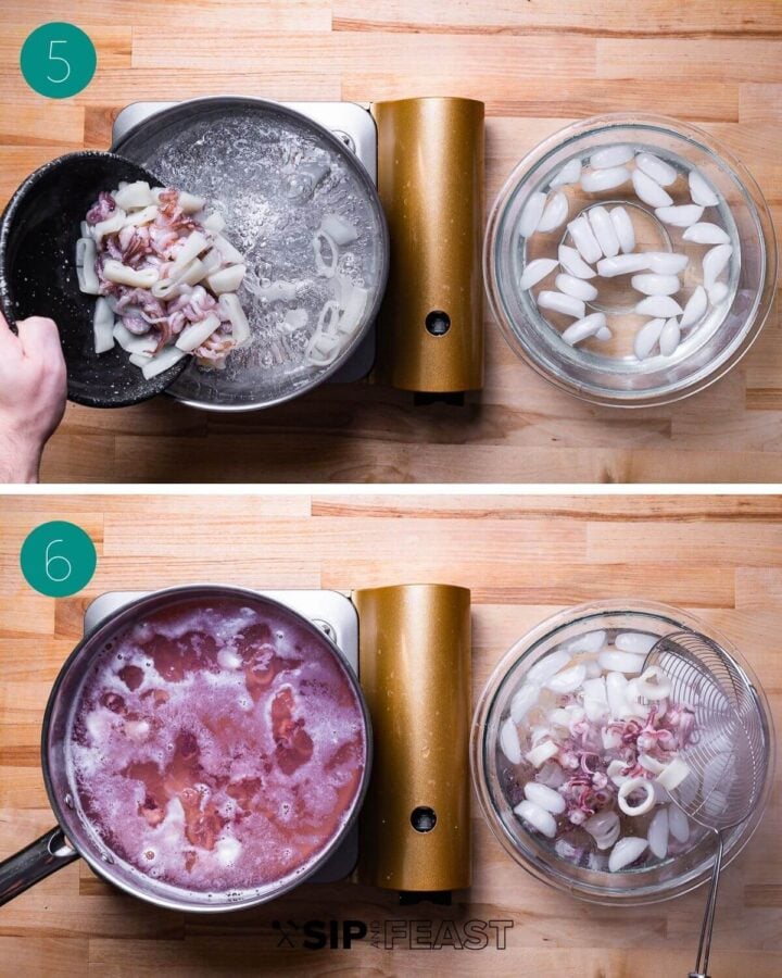 Italian Calamari Salad - Easiest Seven Fishes Appetizer - Sip and Feast