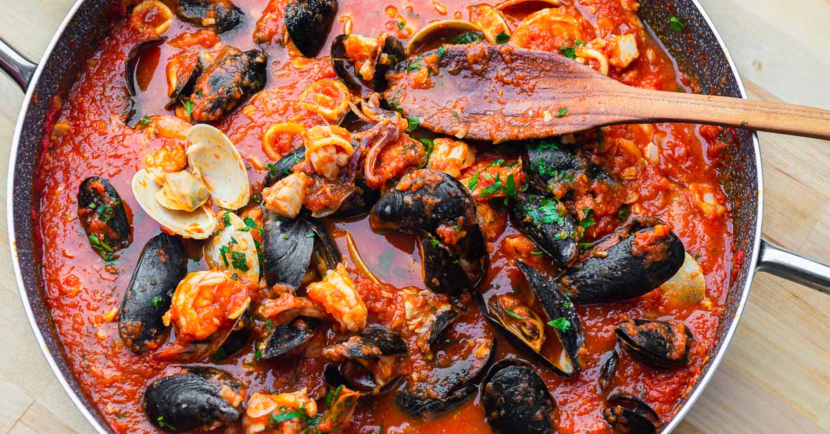 Zuppa di Pesce - Simple Rustic Seafood Stew - Sip and Feast