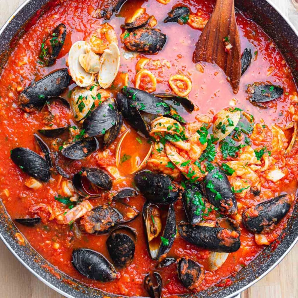 Zuppa di Pesce - Simple Rustic Seafood Stew - Sip and Feast