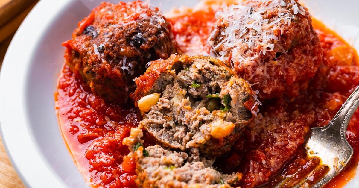 Sicilian Meatballs - Sweet and Savory - Sip and Feast