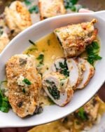 Chicken Involtini with Mushrooms, Fontina, and Spinach - Sip and Feast