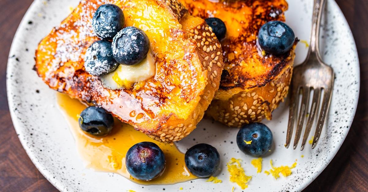 Lemon Blueberry French Toast - Sip and Feast