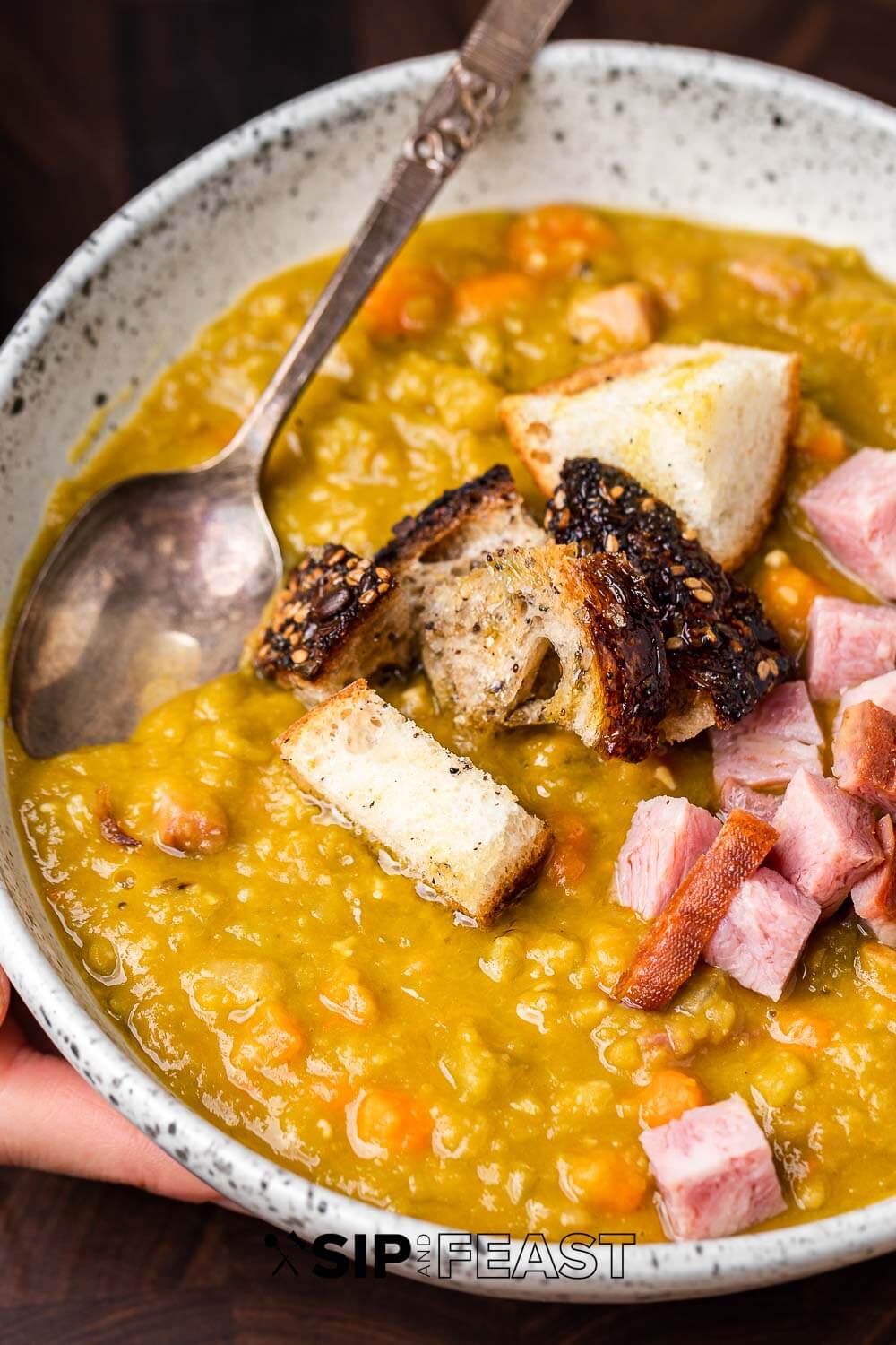 Split Pea Soup with Ham - Sip and Feast