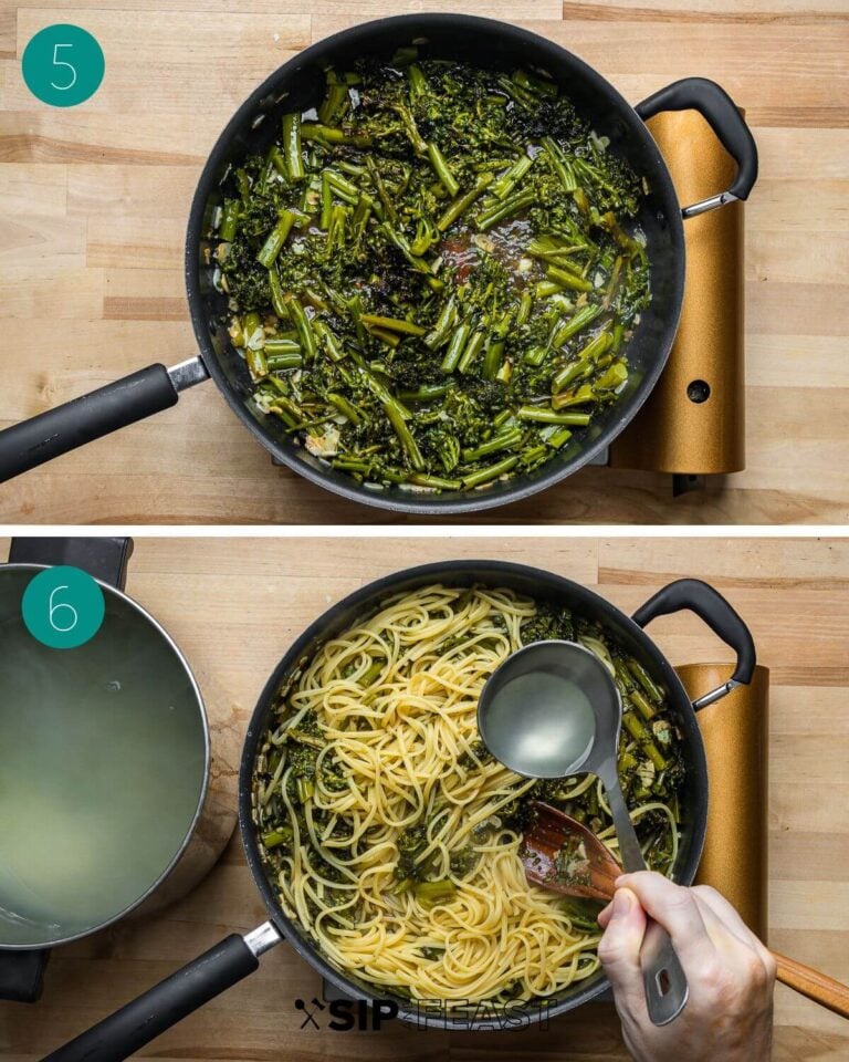 Roasted Broccolini Pasta - Sip and Feast