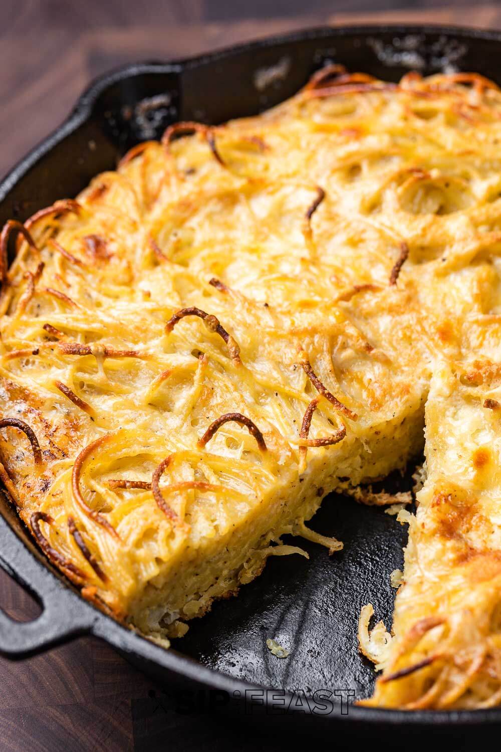 White Spaghetti Pie - Sip and Feast