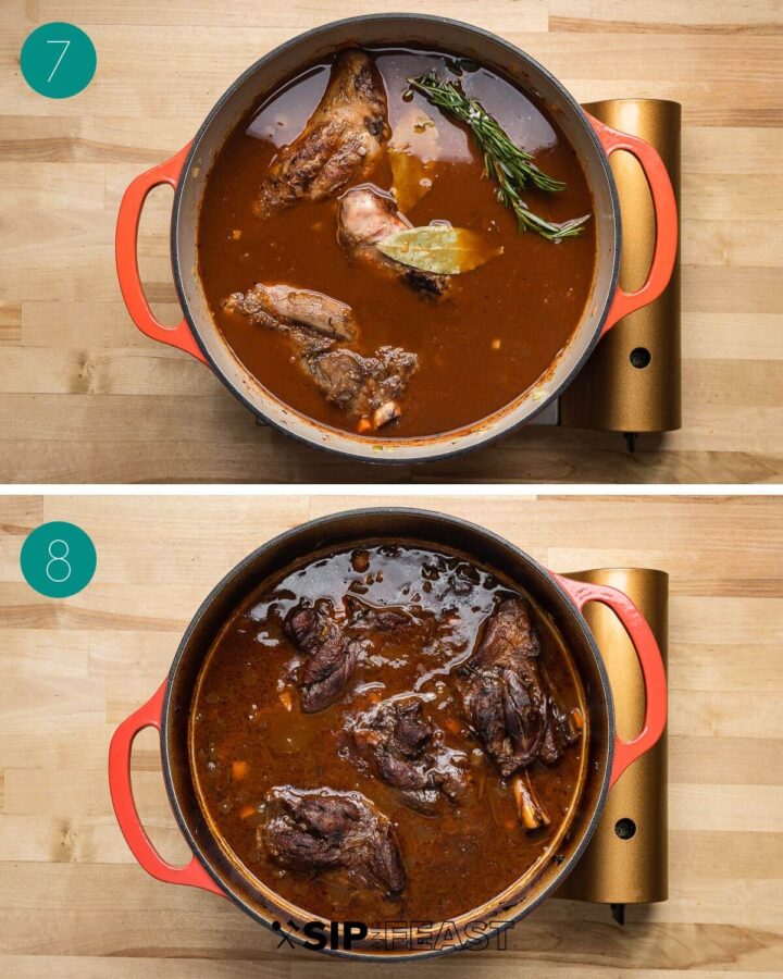 Red Wine Braised Lamb Shanks - Sip and Feast