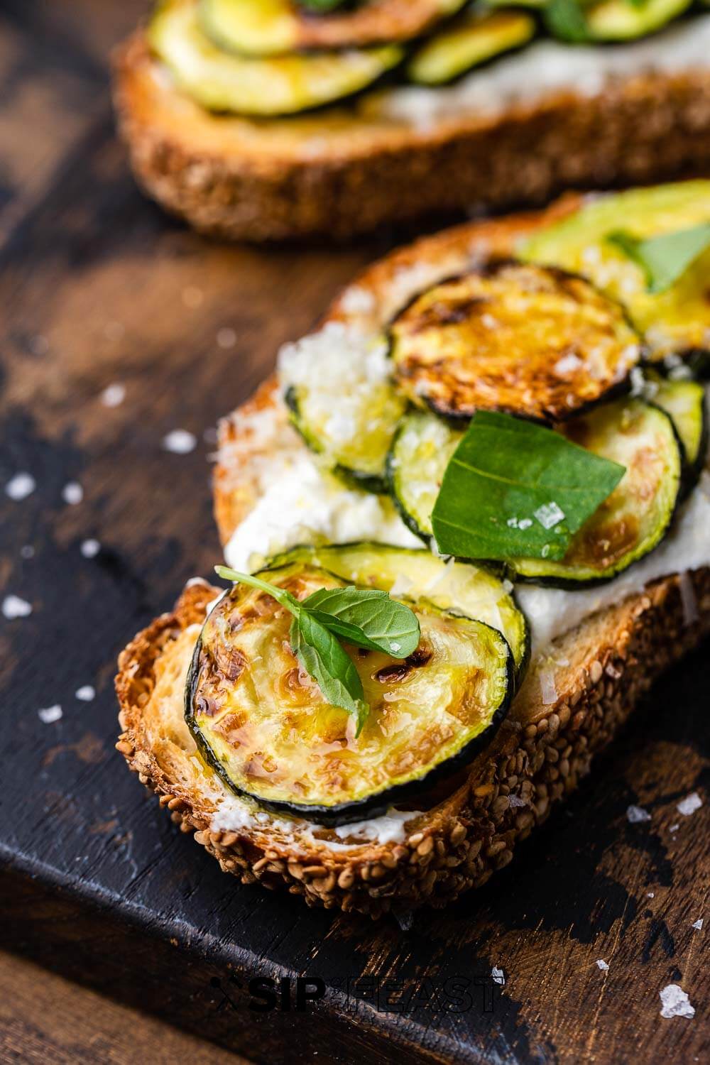 Zucchini Bruschetta - Sip and Feast