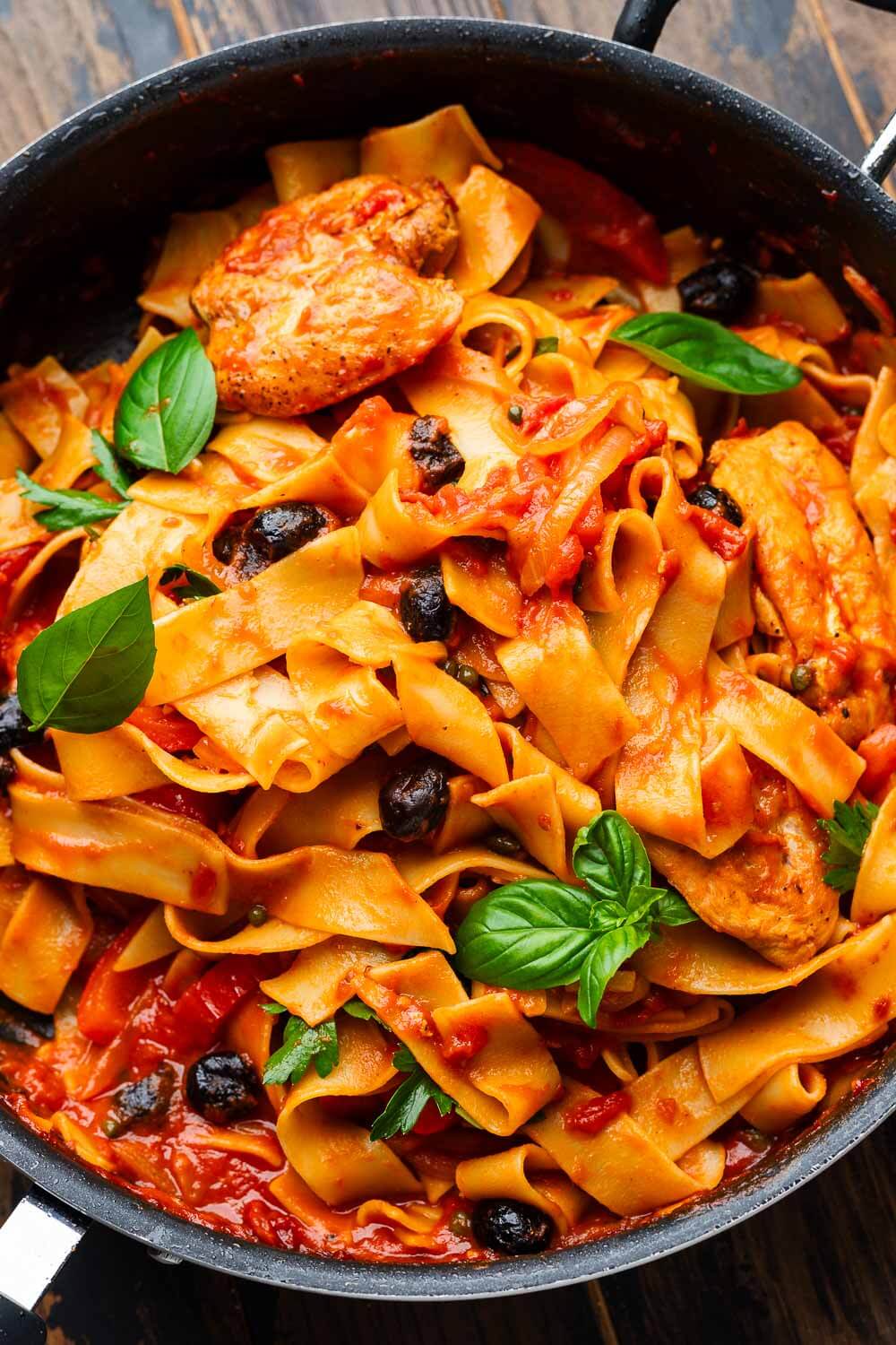 Chicken Cacciatore Pasta - Sip and Feast