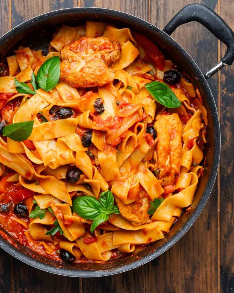 Chicken Cacciatore Pasta - Sip and Feast