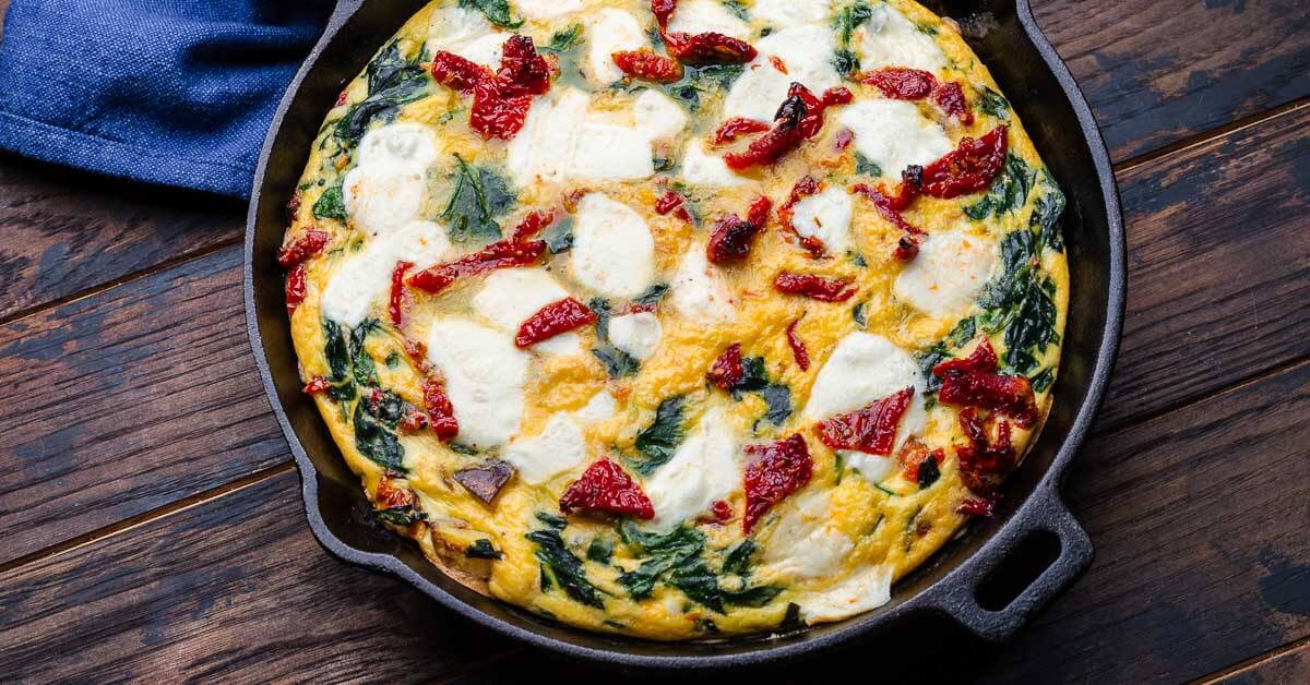Sun Dried Tomato Frittata - Easy and Tasty Dinner, Brunch or Lunch - Sip and Feast
