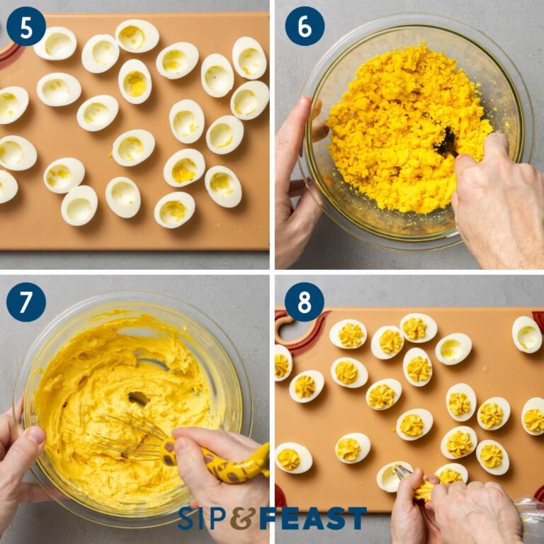 Classic Deviled Eggs - Creamy Tangy Perfection - Sip and Feast