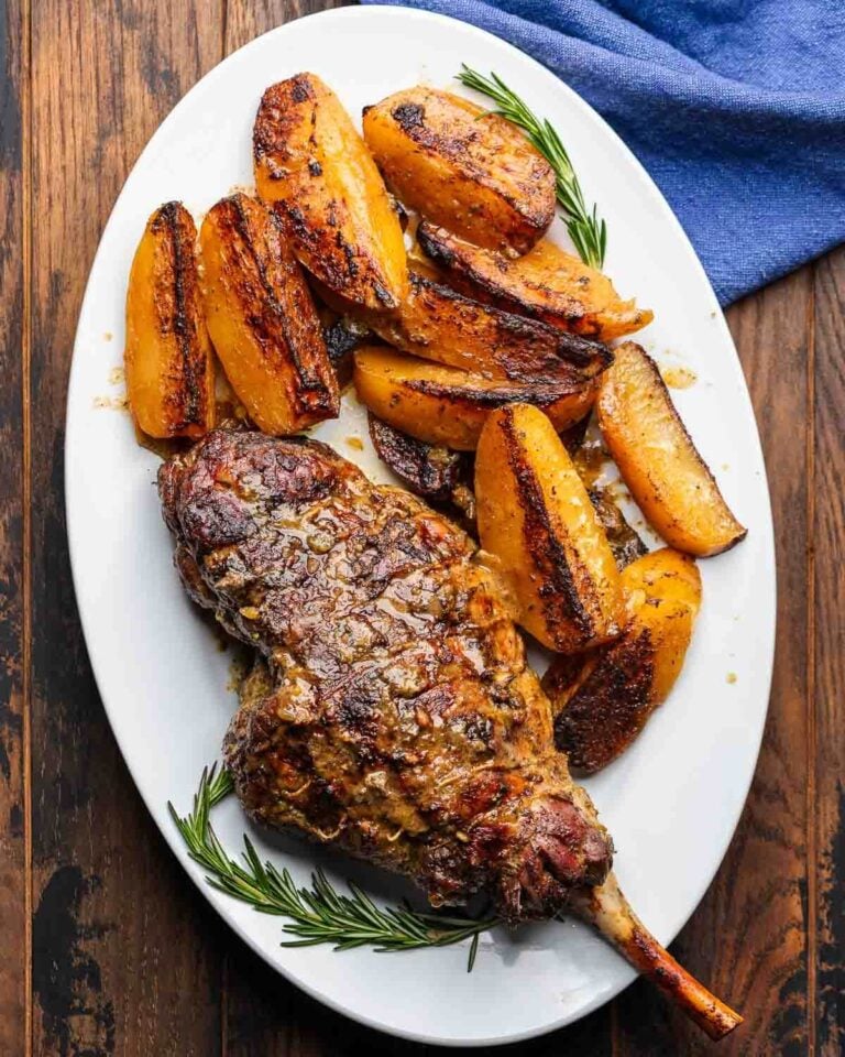 Greek Slow-Roasted Leg of Lamb with Potatoes - Sip and Feast