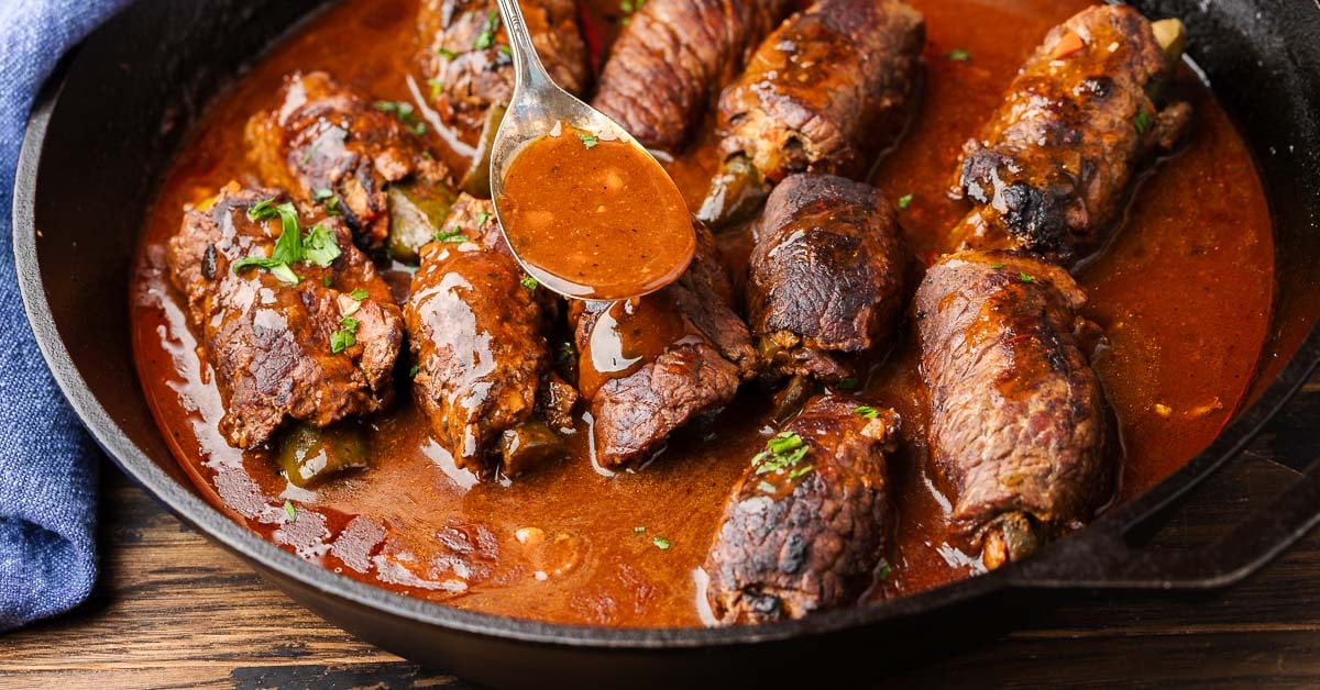 Beef Rouladen (German Beef Rolls) - Sip and Feast