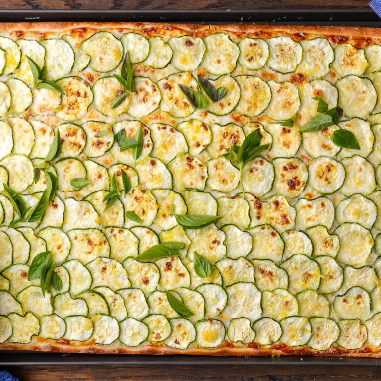 Zucchini Pizza - The Best Summer Pizza - Sip and Feast