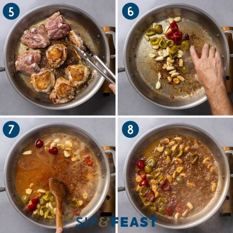 The Best Chicken Scarpariello with Cherry Peppers - Sip and Feast