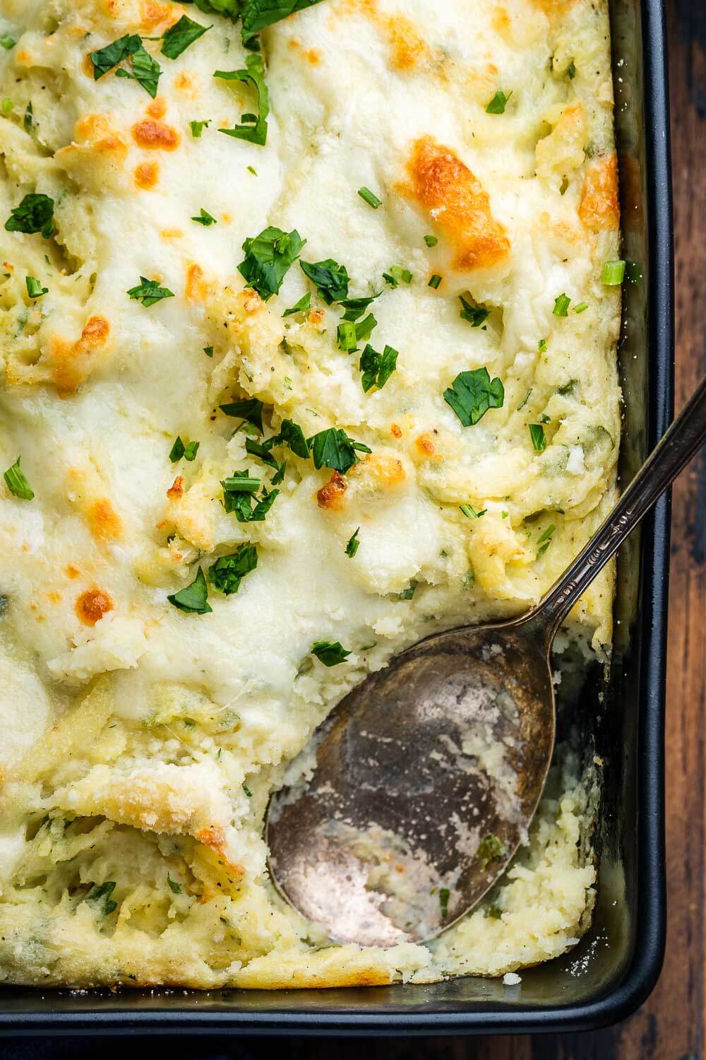 Italian Baked Mashed Potatoes - Sip and Feast
