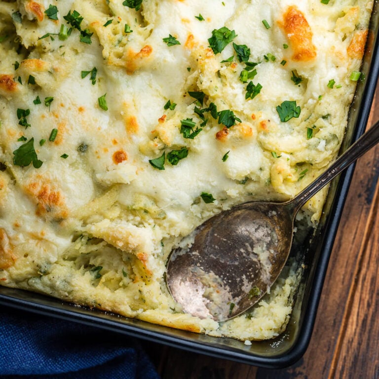 Italian Baked Mashed Potatoes - Sip and Feast