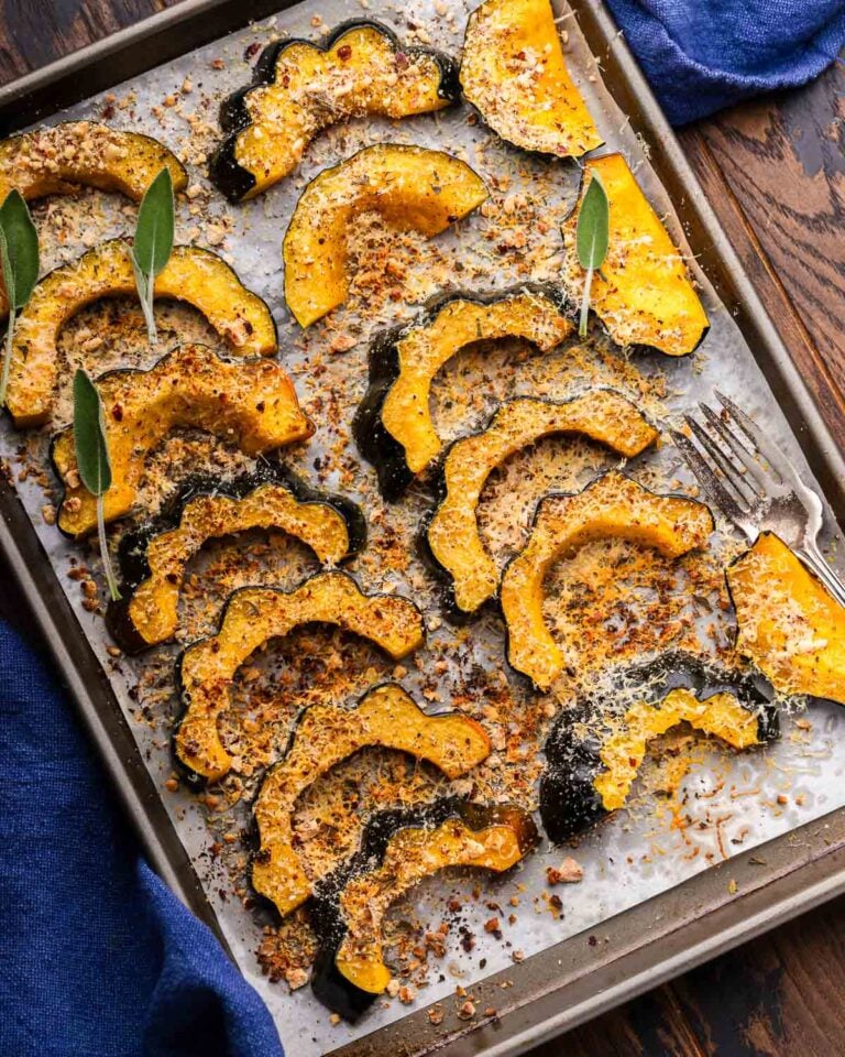 Parmesan Roasted Acorn Squash - Sip and Feast