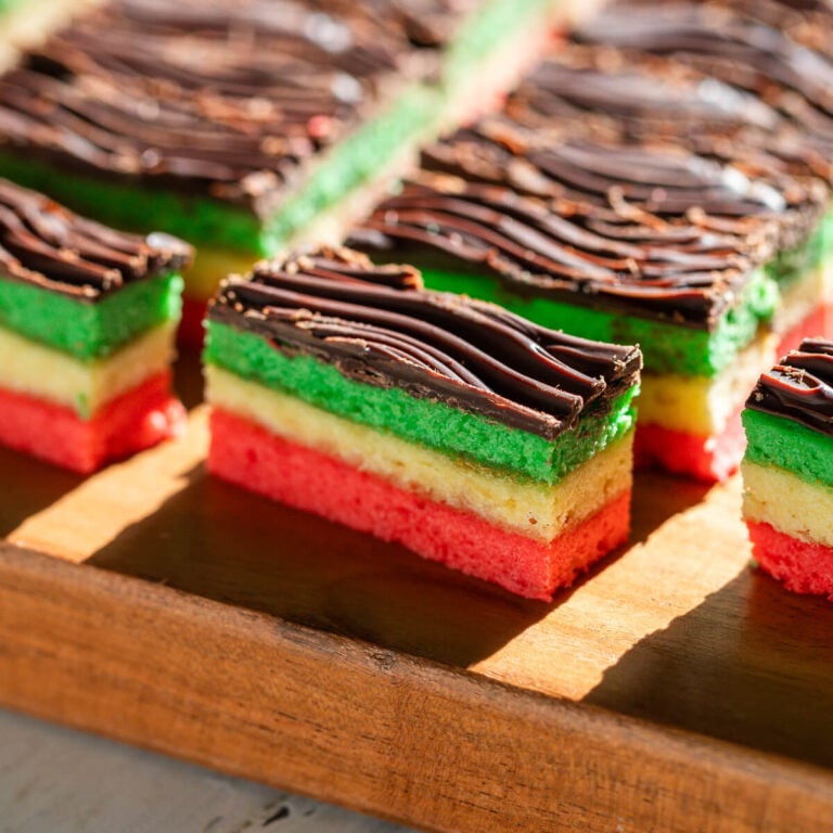 Italian Rainbow Cookies - Sip and Feast