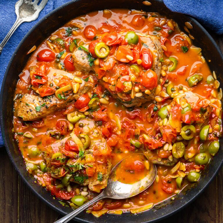 Sicilian-Style Tuna with Olives and Capers - Sip and Feast