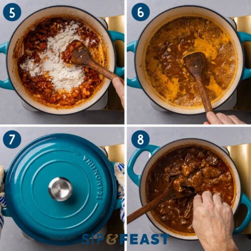 Smothered Beef Tips - Sweet and Tangy - Sip and Feast