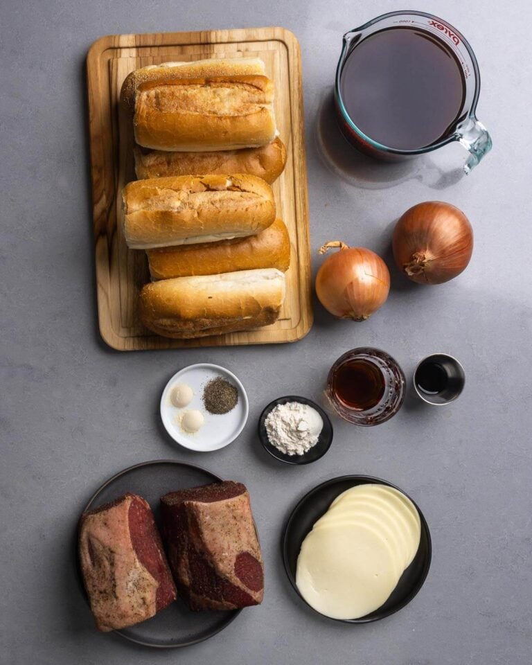 French Dip with Beefy Jus - Sip and Feast