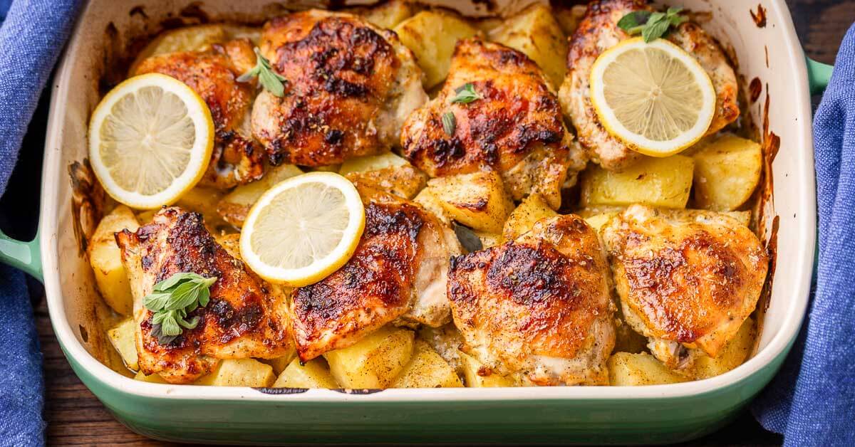 Easy Greek Lemon Chicken and Potatoes - Sip and Feast