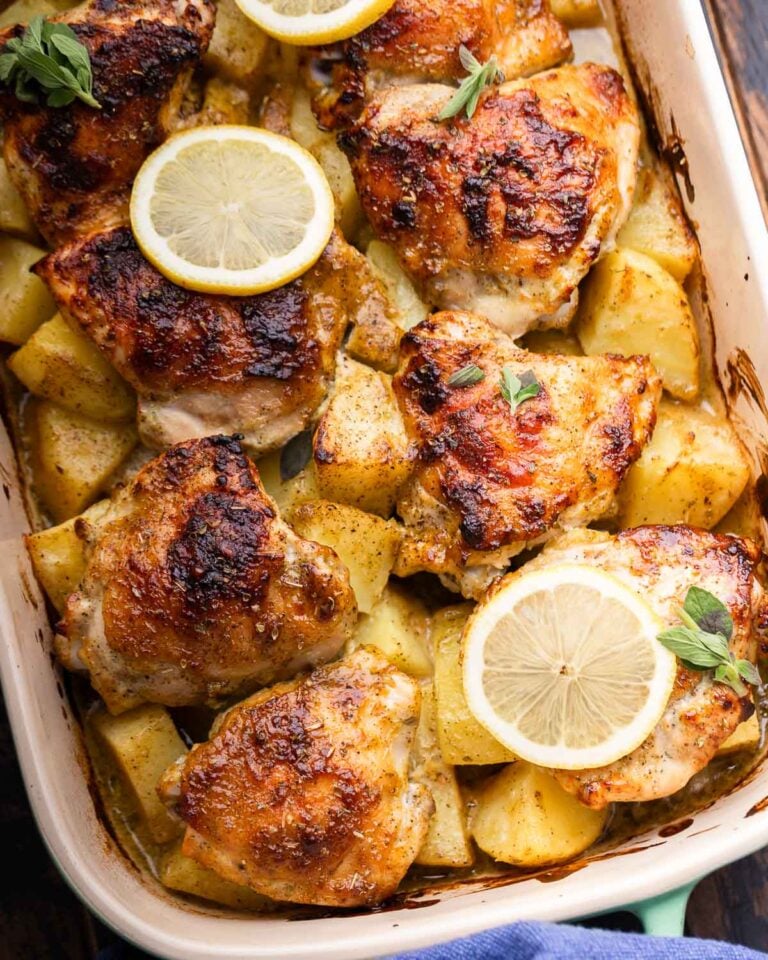 Easy Greek Lemon Chicken and Potatoes - Sip and Feast