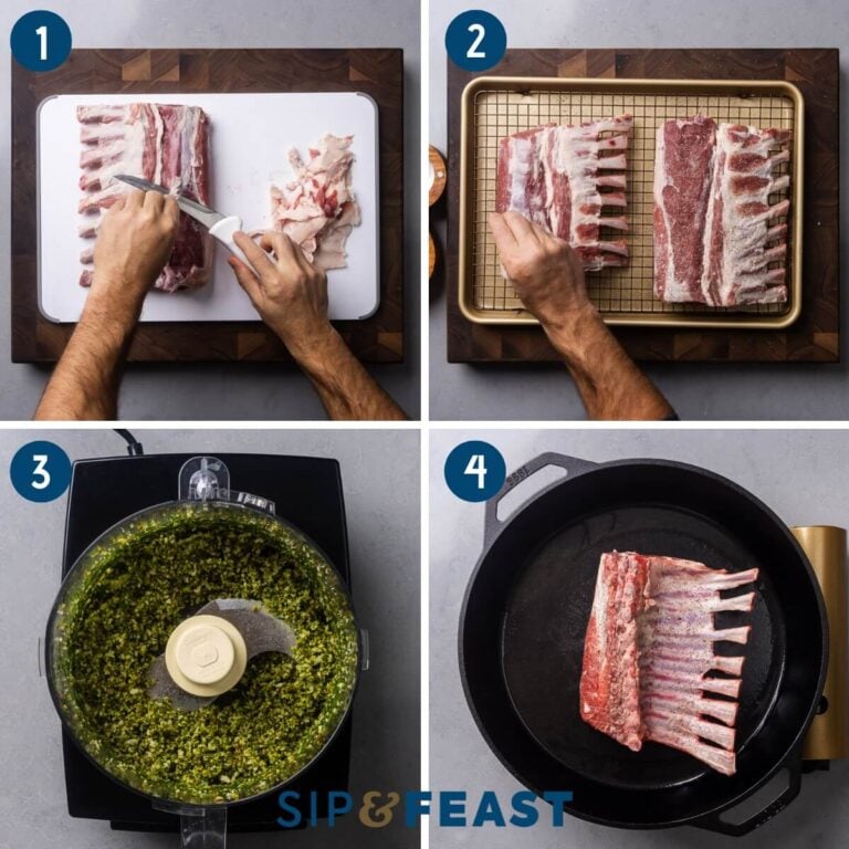Herb Crusted Rack of Lamb - Sip and Feast