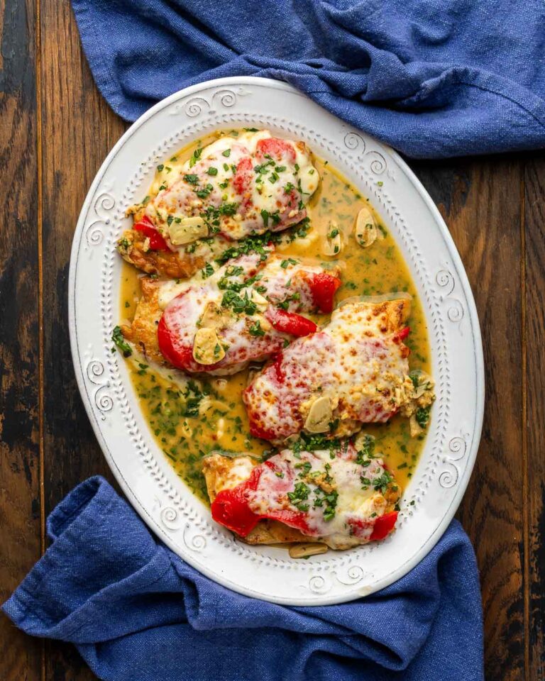 Chicken with Roasted Red Peppers and Mozzarella