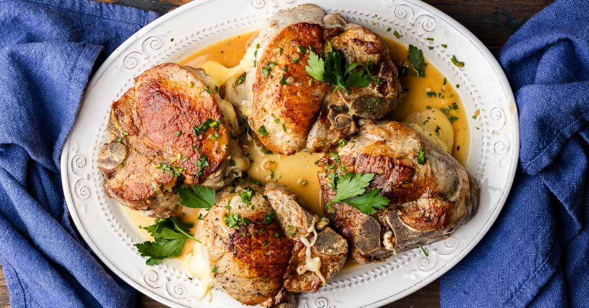 Stuffed Pork Chops with Fontina and Prosciutto